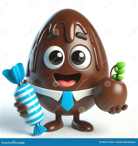 Funny Chocolate Easter Egg Cartoon Religion And Culture Stock