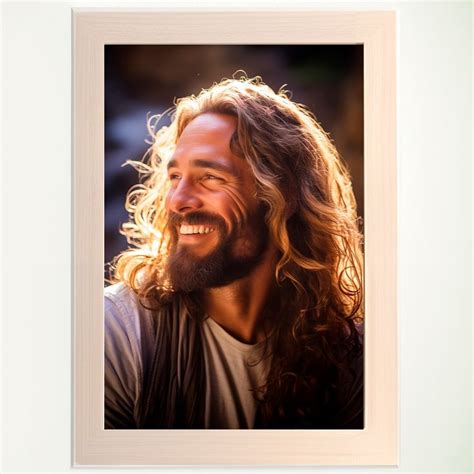 Jesus Laughing Smiling Christ Digital Print Jesus Smiling Picture Of