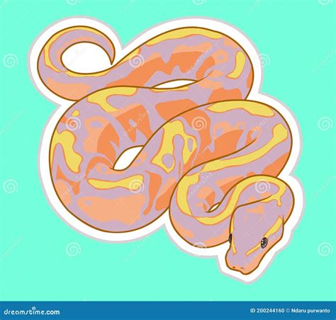 Illustration Vector Ball Python For Sticker Stock Vector Illustration