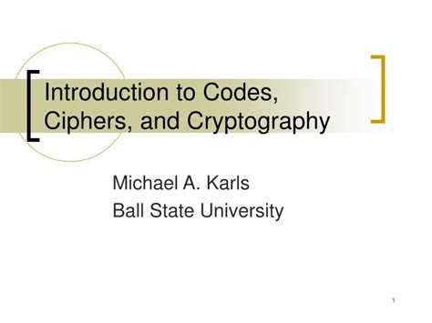 Ppt Introduction To Codes Ciphers And Cryptography Powerpoint Presentation Id4885673