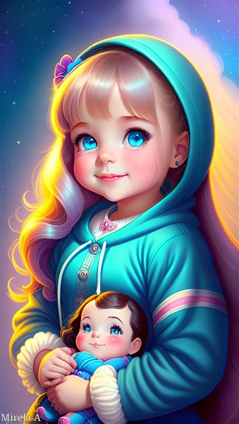 D Wall Painting Digital Painting Kawaii Girl Kawaii Anime Tres Belle Photo Cute Cartoon