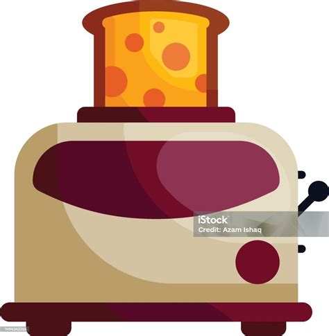 팝업 토스터 개념 갈색 슬라이스 빵 벡터 색상 아이콘 디자인 베이커리 및 구운 식품 기호 요리 및 주방 교육 기호 레시피 개발 스톡 일러스트레이션 가정 생활에 대한 스톡