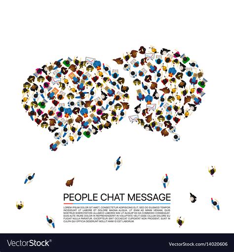 Large Group Of People In The Shape Chat Bubbles Vector Image