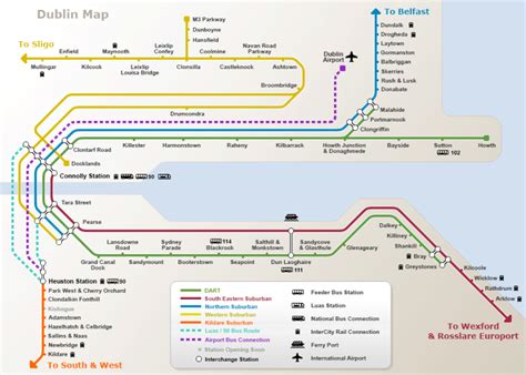 Dart Rail Map Dublin Dublin Transport Map Prje