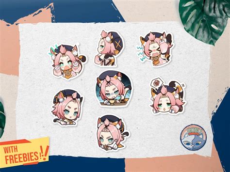 Genshin Impact Stickers Diona Vinyl Glossy Waterproof Stickers Bottle Stickers Laptop Stickers