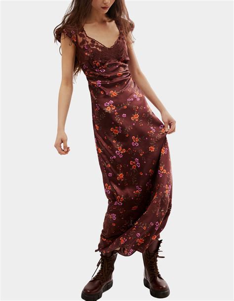 Free People Butterfly Babe Womens Maxi Dress Brown Combo Tillys