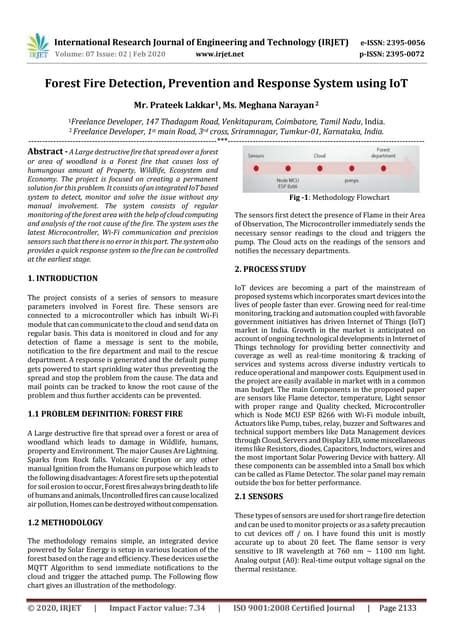 Irjet Forest Fire Detection Prevention And Response System Using Iot