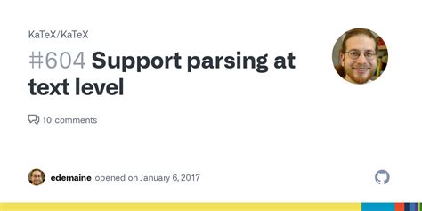 Support Parsing At Text Level · Issue 604 · Katexkatex · Github