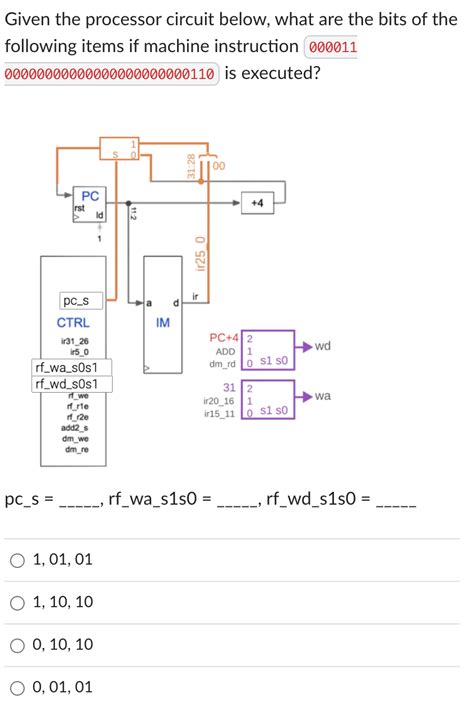 Solved Given The Processor Circuit Below What Are The Bits