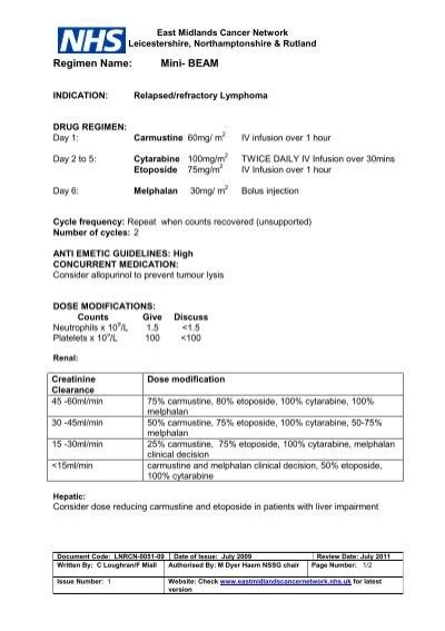 Mini Beam Protocol Nhs The Best Picture Of Beam