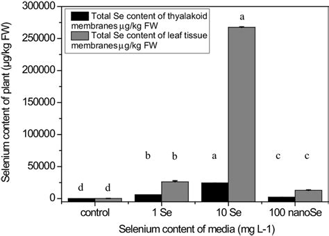 Selenium Accumulation In Tobacco Leaf Tissue And In Isolated Thylakoid Download Scientific