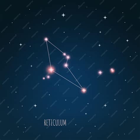 Premium Vector Constellation Reticulum Scheme In Starry Sky Open Space Constellation Through