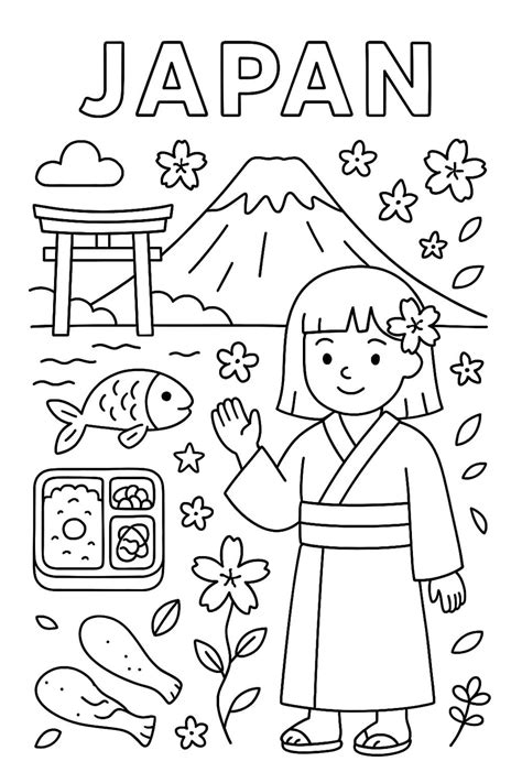 Coloring Book Of 5 Countries In Asia