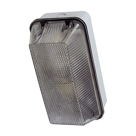 Ansell Lighting E27 Polycarbonate Bulkhead With White Base Ukes