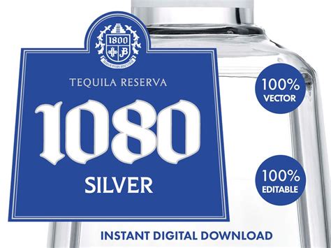 1800 Tequila Label For Customization Printable And Editable 1800