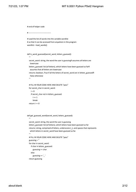 Solution Python Programming Hangman Studypool