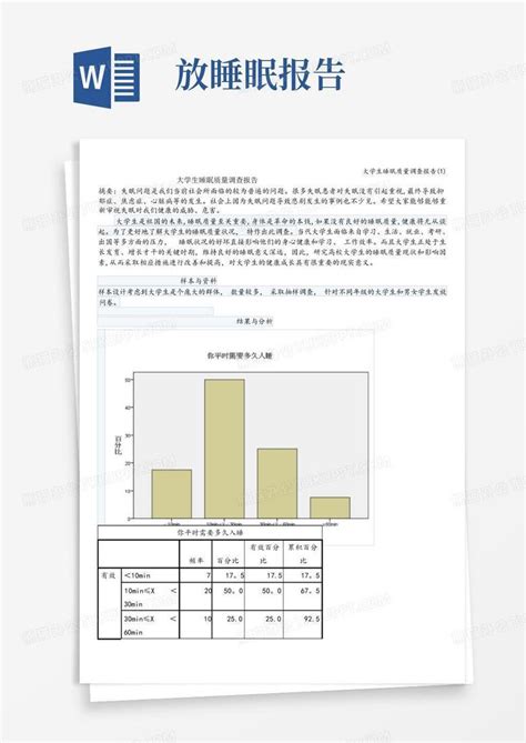 大学生睡眠质量调查报告1word模板下载编号qnzbpxpy熊猫办公