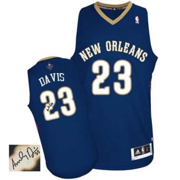 Nba Anthony Davis Authentique Hommes Marine Bleu Maillot Adidas