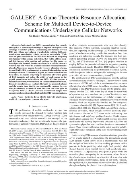 Pdf Gallery A Game Theoretic Resource Allocation Scheme For Multicell Device To Device