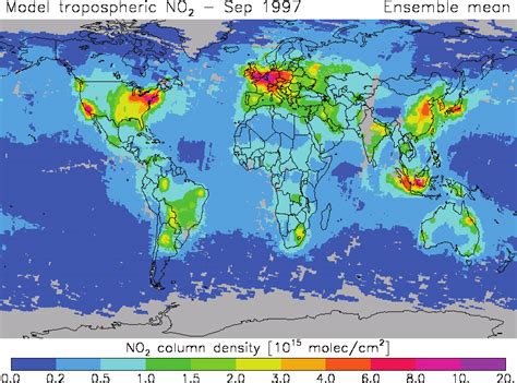 Retrieved And Modelled Annual Mean Tropospheric No 2 Column Densities Download Scientific