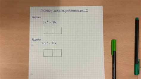 Factorising Using The Grid Method Part 2 Youtube