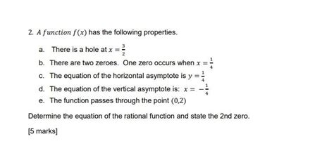 Solved A Function F X Has The Following Properties A Chegg