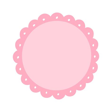 Scalloped Edge Circle Frame Badge Vector Simple Label Sticker Template