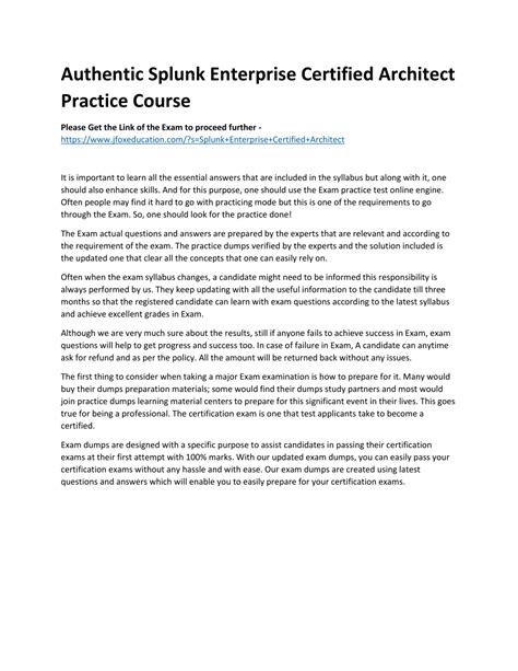 Ppt Authentic Splunk Enterprise Certified Architect Practice Course Powerpoint Presentation