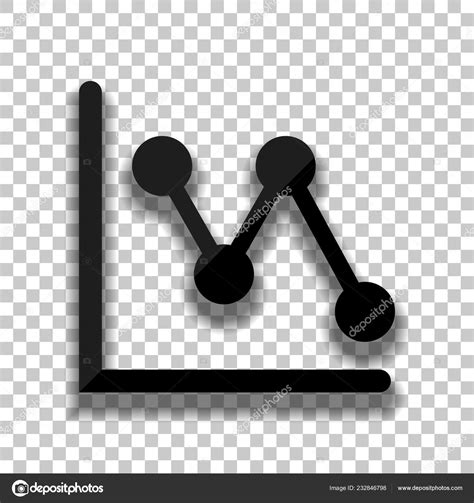 Declining Graph Line Icon Black Glass Icon Soft Shadow Transparent Stock Vector Image By Fokas