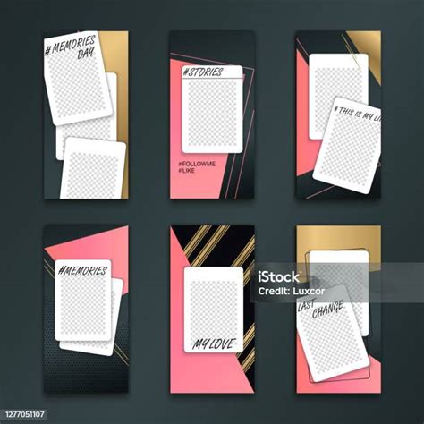 소셜 미디어 스토리 인스타 프레임 Ig 스트리밍을 위한 배경 디자인 인스타그램 스토리 커버 0명에 대한 스톡 벡터 아트 및 기타