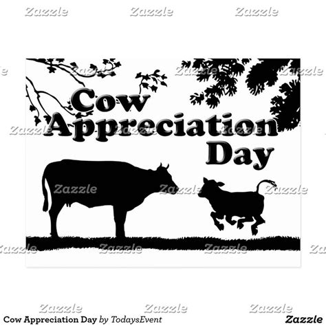 Cow Appreciation Day Postcard Zazzle Cow Appreciation Day Cow