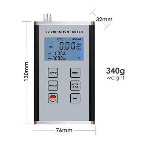 3 Axis Piezoelectric Vibration Meter Precision Custom Support