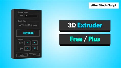 3d Extruder Script Freeplus After Effects Script Ae Script