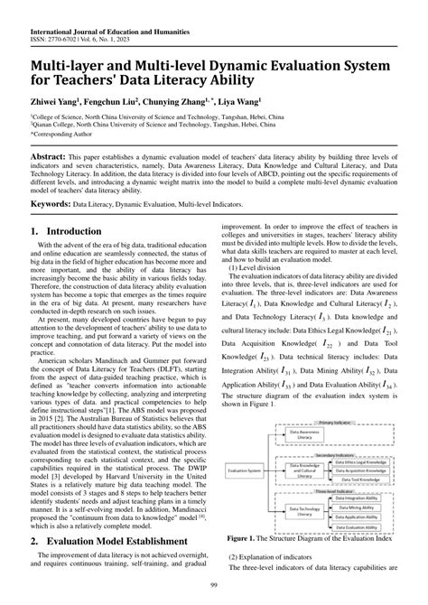 Pdf Multi Layer And Multi Level Dynamic Evaluation System For Teachers Data Literacy Ability