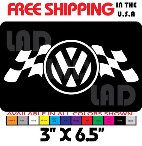 Buy 1 Checkered Flag Vw Vinyl Decal Sticker 3 X 65 Bug Bus Jetta Gti Eos Rabbit In Rancho
