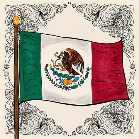 Mexican Flag Drawing