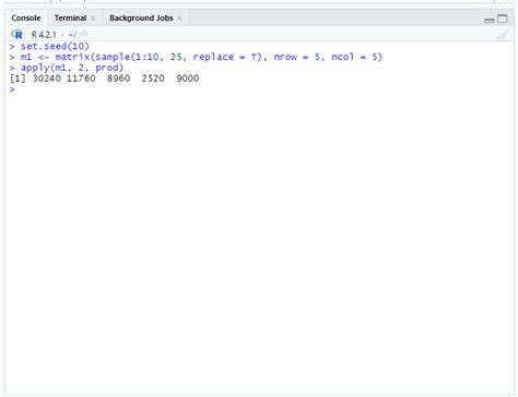 Im Trying To Take The Product Of The Columns In A Matrix Using R What