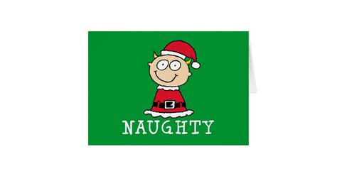 Naughty Elf Christmas Cards Zazzle