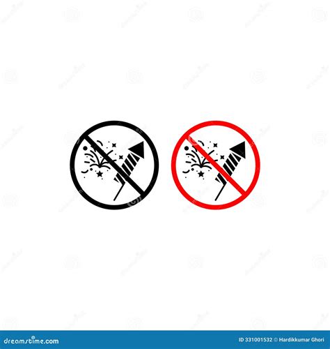 Ban On Fireworks Sign Fireworks Prohibited Firecracker Forbidden Vector Symbol No Rocket