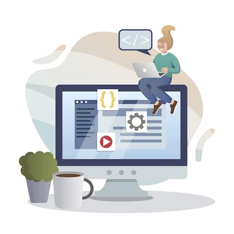 Premium Vector Web Development Isolated Flat Style Colored Illustration