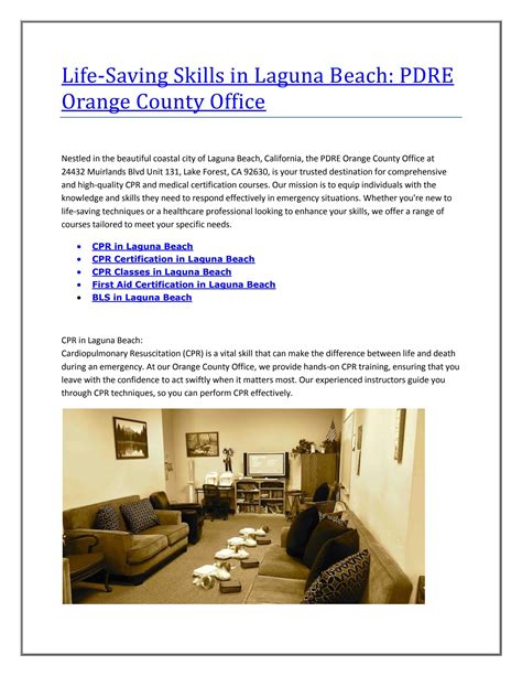 Life Saving Skills In Laguna Beach Pdre Orange County Office By Deepa