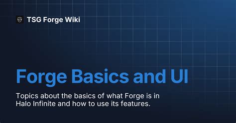 Forge Basics And Ui Tsg Forge Wiki