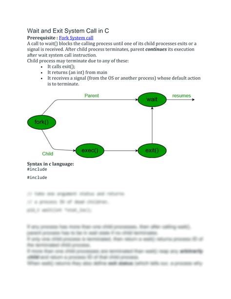 SOLUTION Wait And Exit System Call In C Studypool