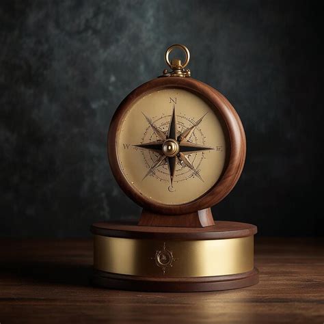 Vintage Compass Podium Product Presentation Stand Antique Retro Display