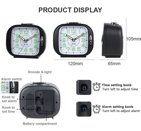 Imsh Bm12012 Quartz Analog Clock Luminous Alarm Wecker