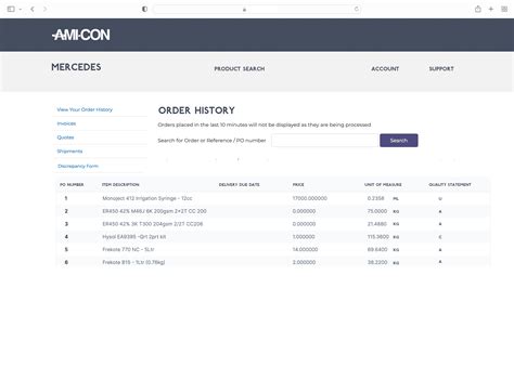 Order History Ami Con