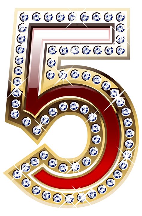 Gold Number Five Png Clipart Image Clip Art Gold Number Numbers Images