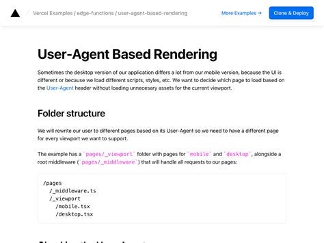 user agent based rendering