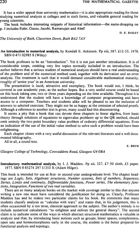 An Introduction To Numerical Analysis By Kendall E Atkinson Pp Xiii