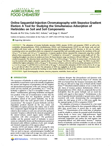 Pdf Simultaneous Herbicide Adsorption On Soil Study
